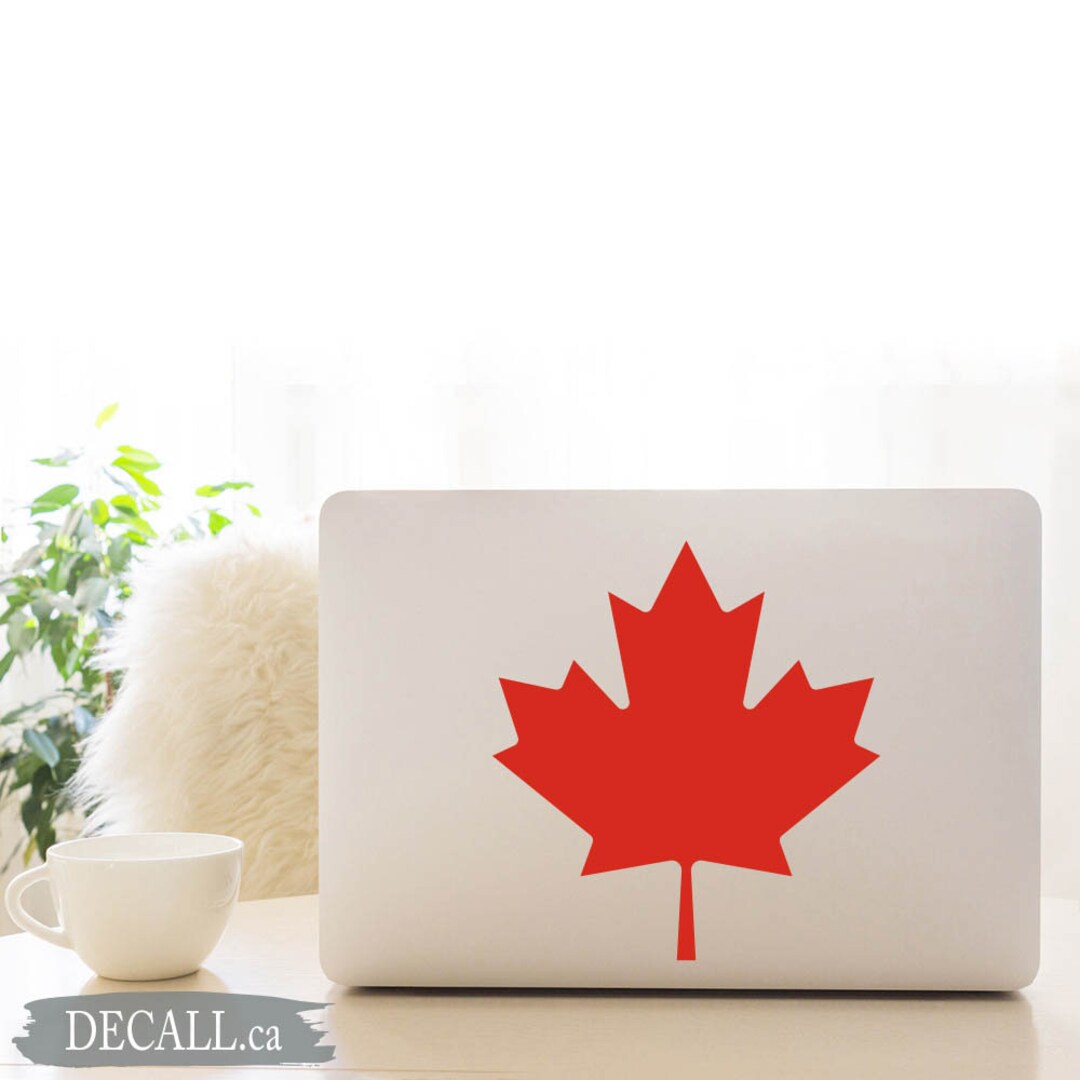 Canada Maple Leaf Sticker, Flag of Canada Sticker, Red Leaf Laptop ...