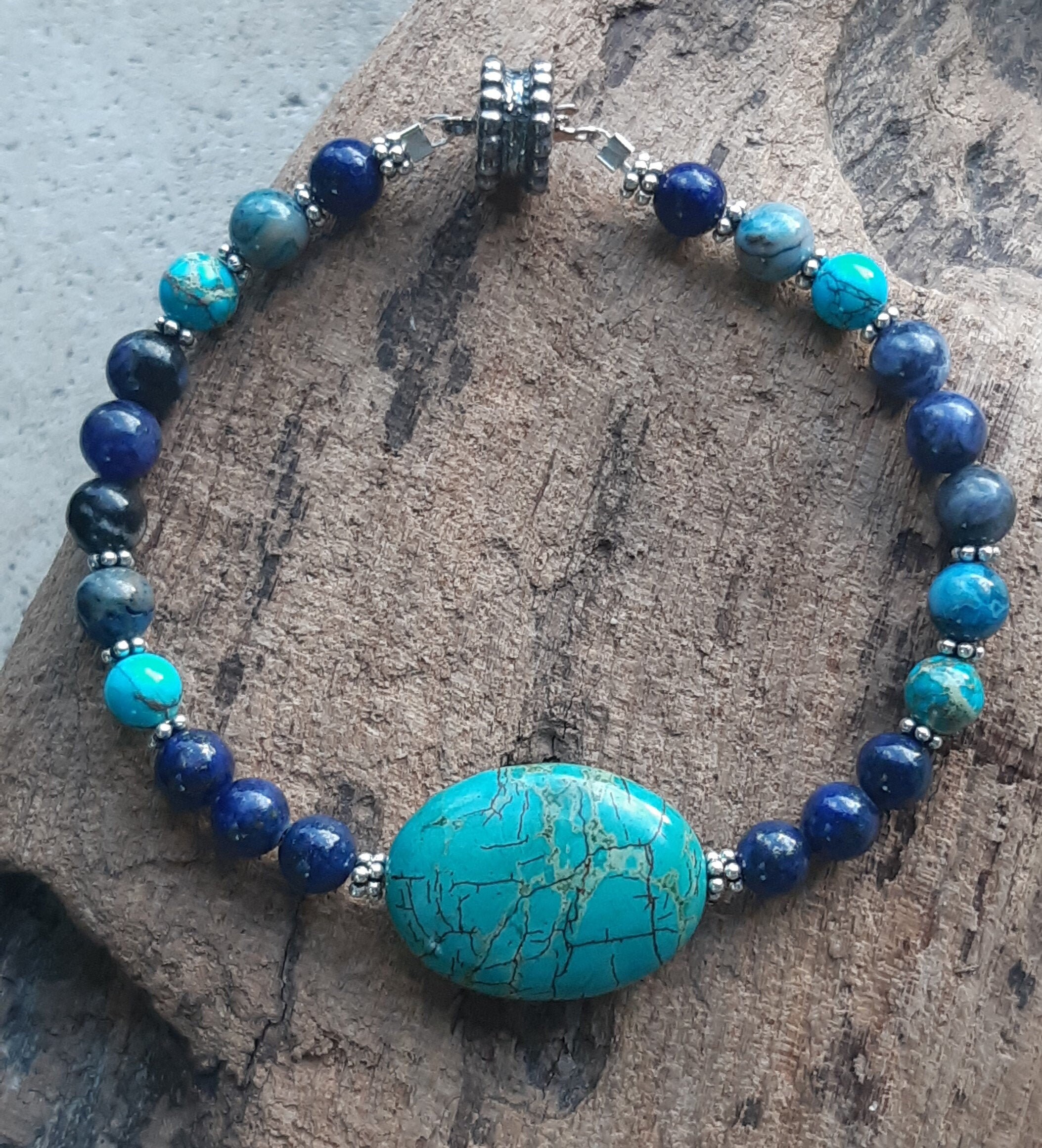Pulsera turquesa joyería lapislázuli pulsera de piedra | Etsy
