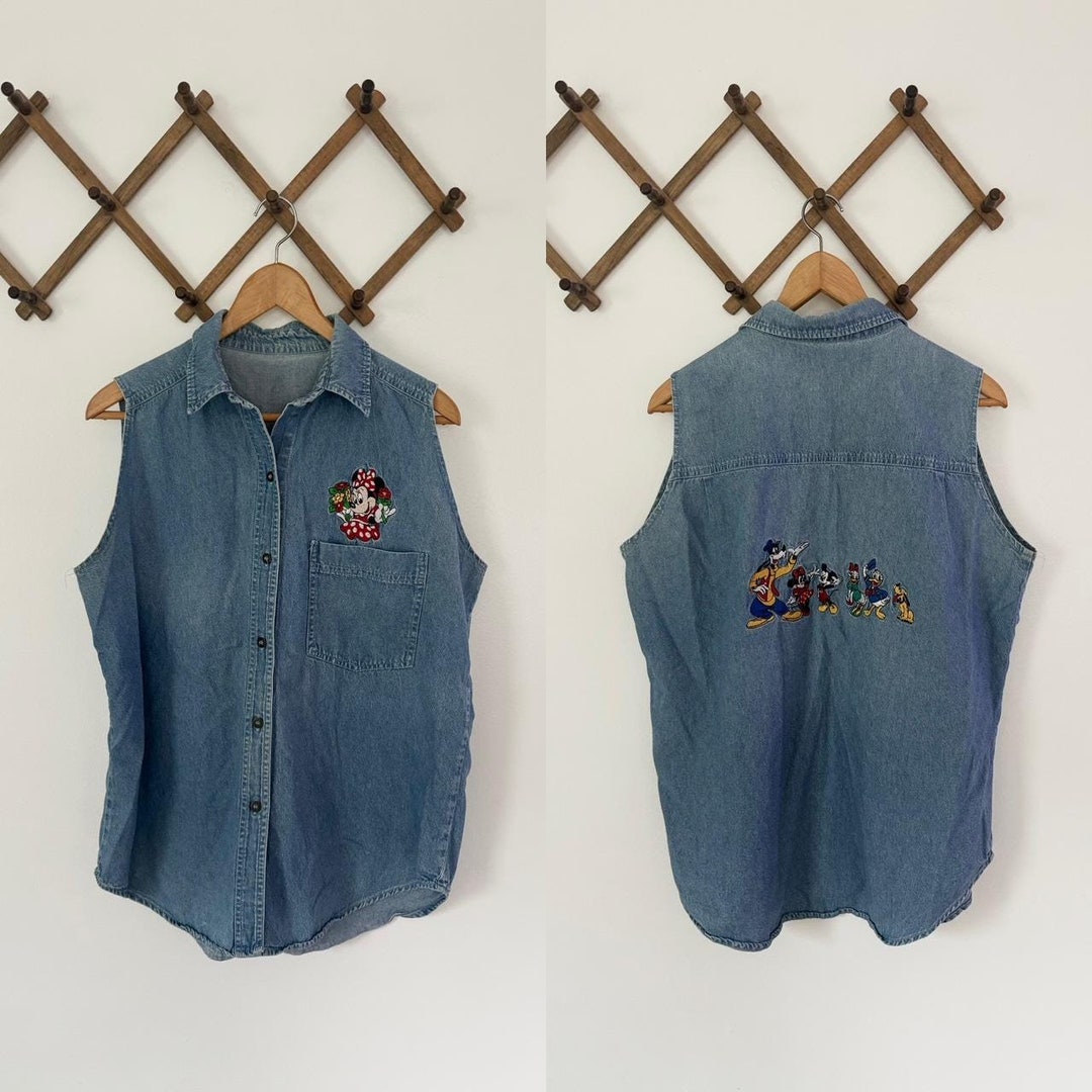 Vintage 80s Disney Characters Denim Vest - Etsy