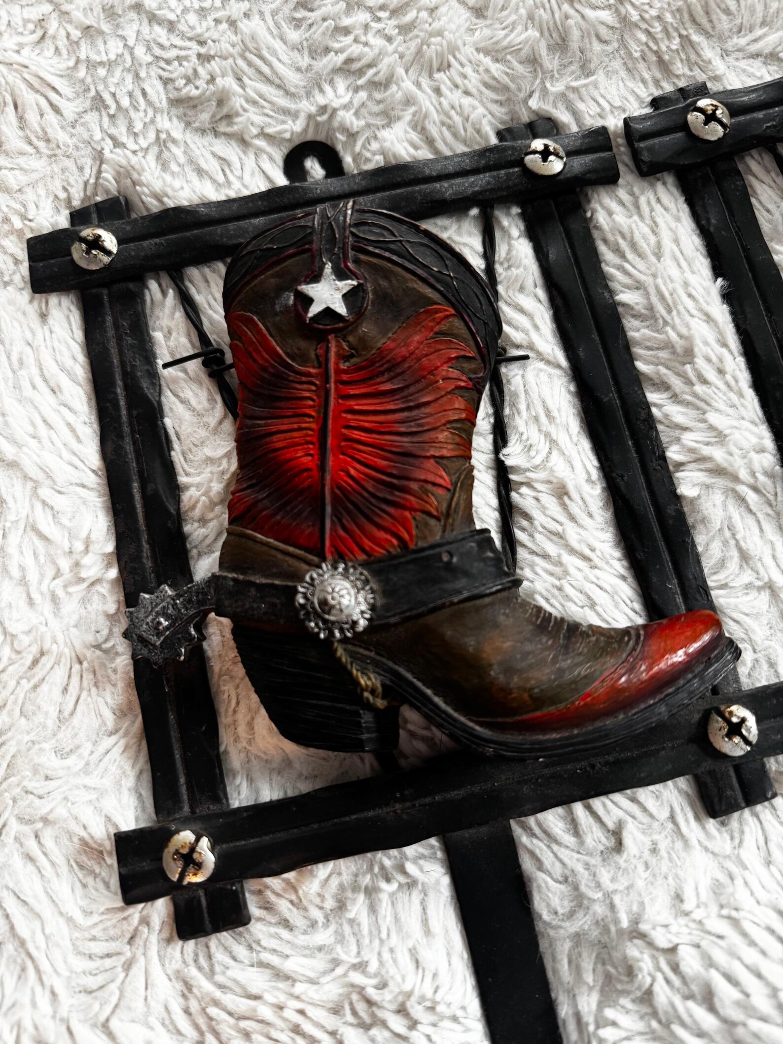 Vintage Cast Iron Cowboy Boot Wall Hooks - Set of Two - Etsy