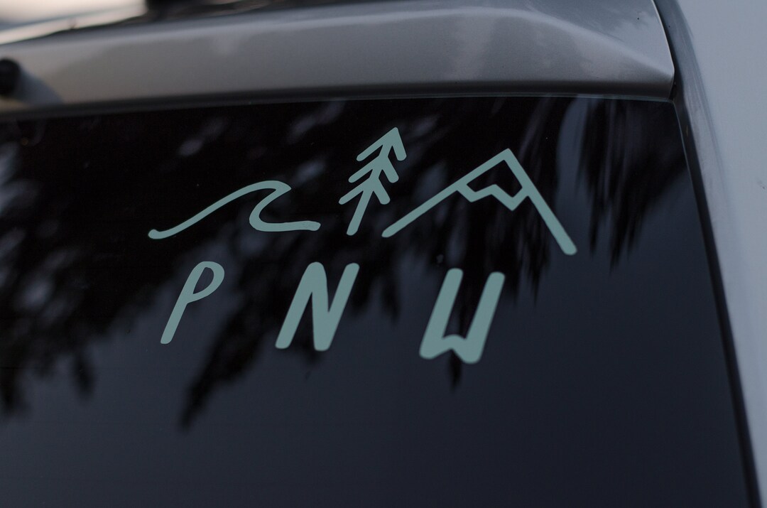 PNW (wave, Tree, Mountain) Vinyl Decal - Etsy
