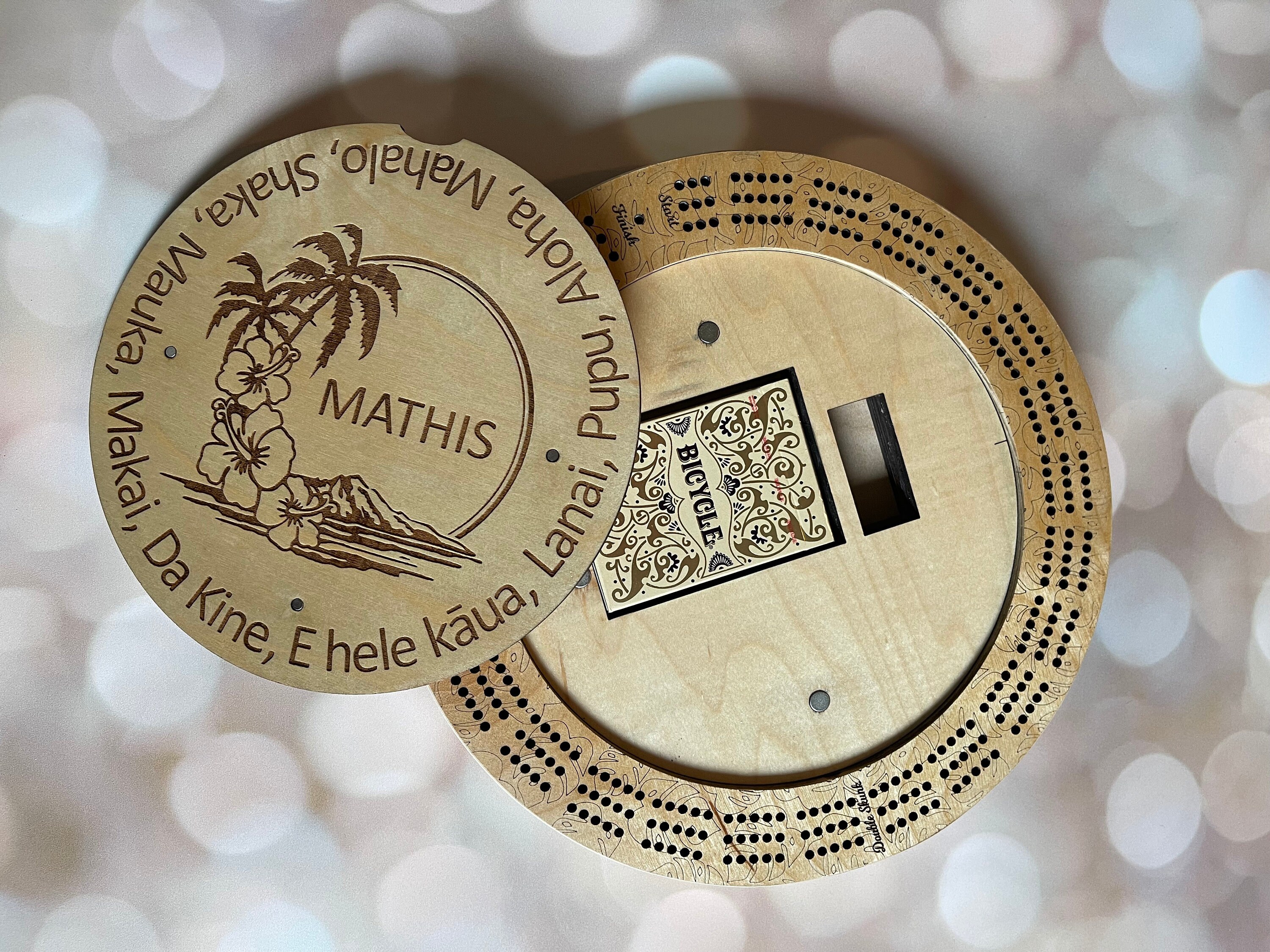 Custom Round Cribbage Board - Etsy