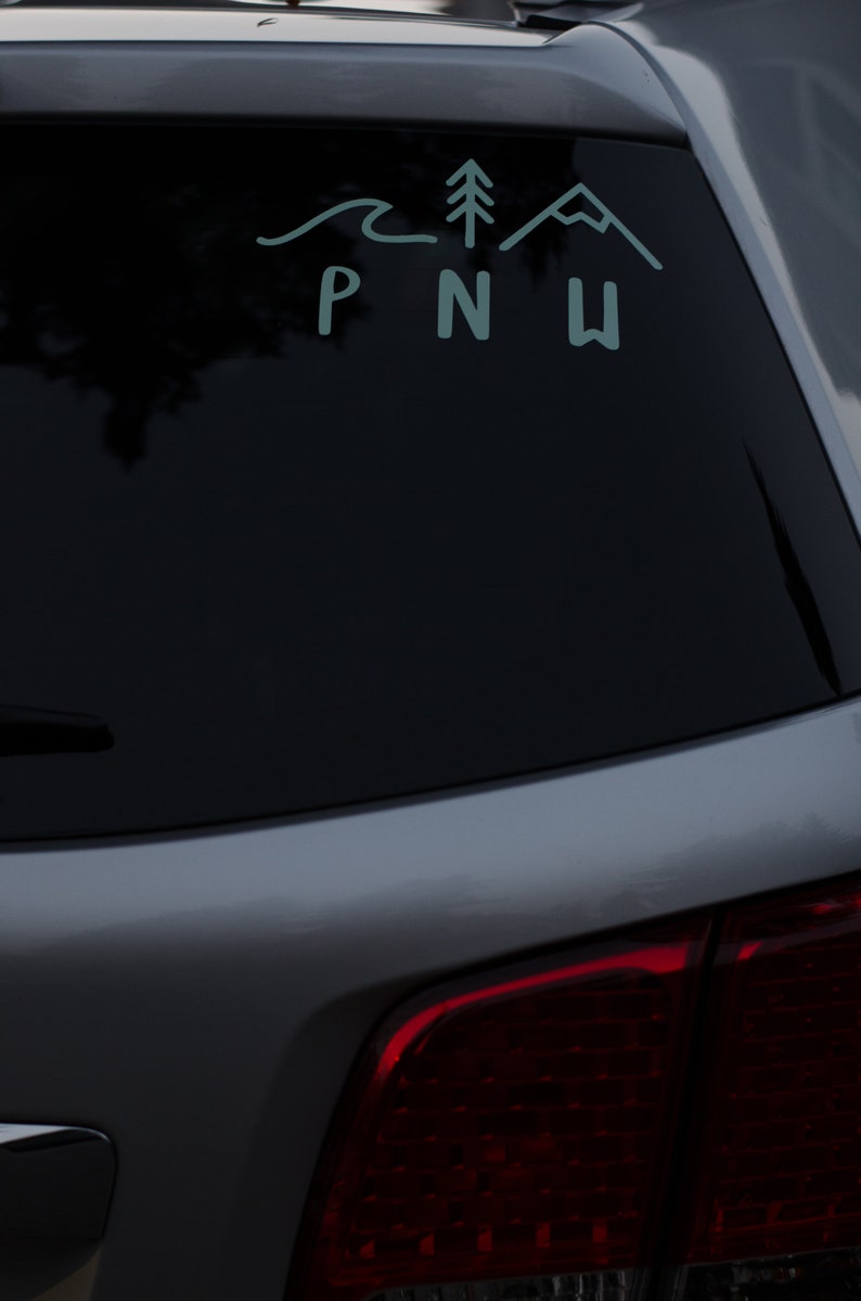 PNW (wave, Tree, Mountain) Vinyl Decal - Etsy