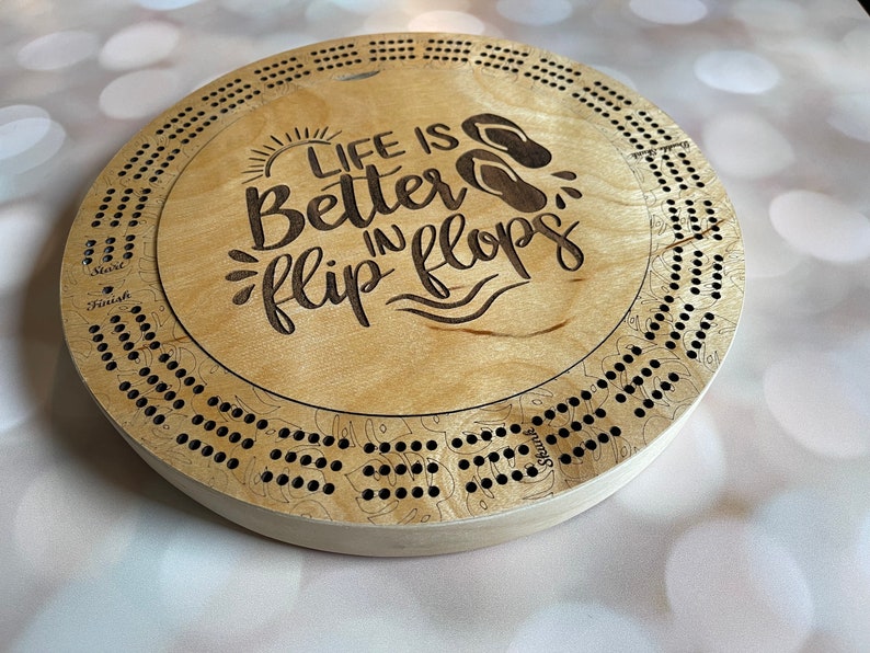 Custom Round Cribbage Board - Etsy