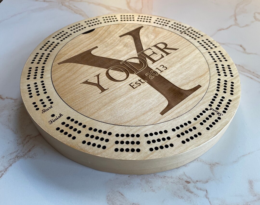 Custom Round Cribbage Board - Etsy