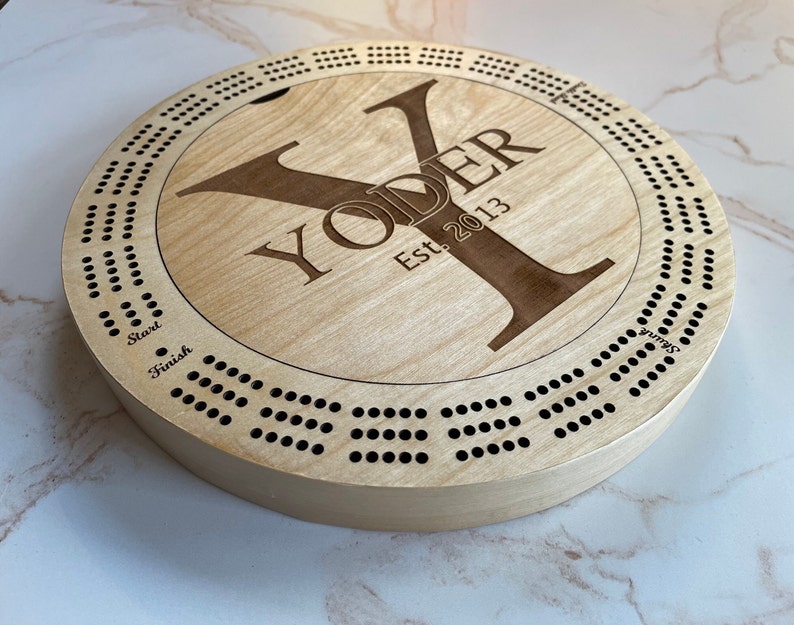 Custom Round Cribbage Board - Etsy