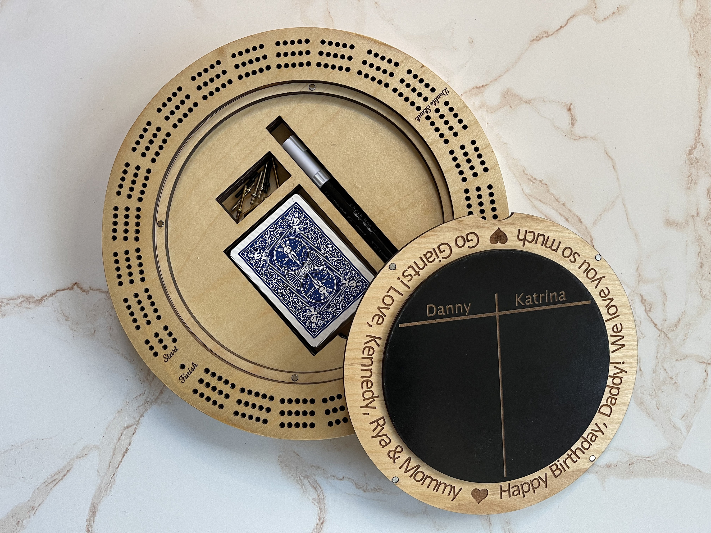 Custom Round Cribbage Board - Etsy