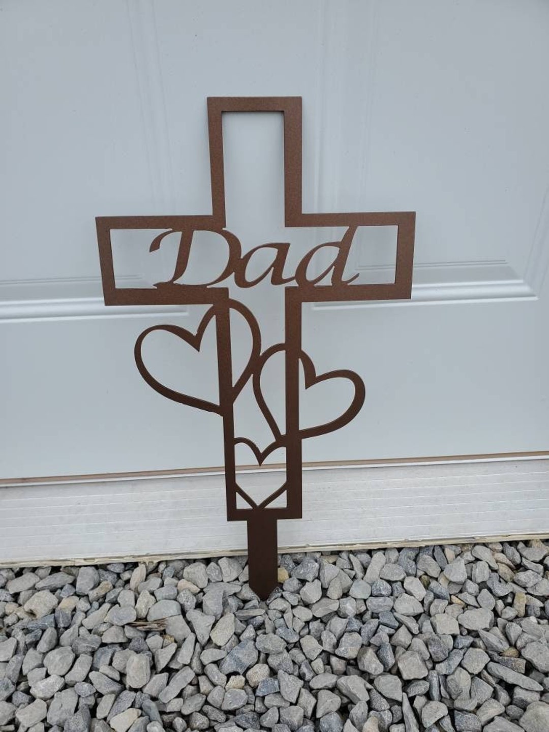 Personalized Cross, Cemetery Stake, Grave Marker, Metal Cross, Outdoor ...