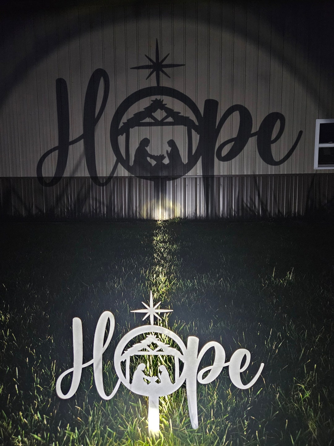 Hope Nativity Sign, Hope Christmas Art, Metal Nativity Scene, Christmas ...