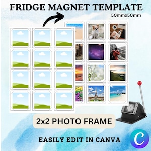 Fridge Magnet Template, 2x2 Photo Template, 50mmx50mm Magnet Templates ...