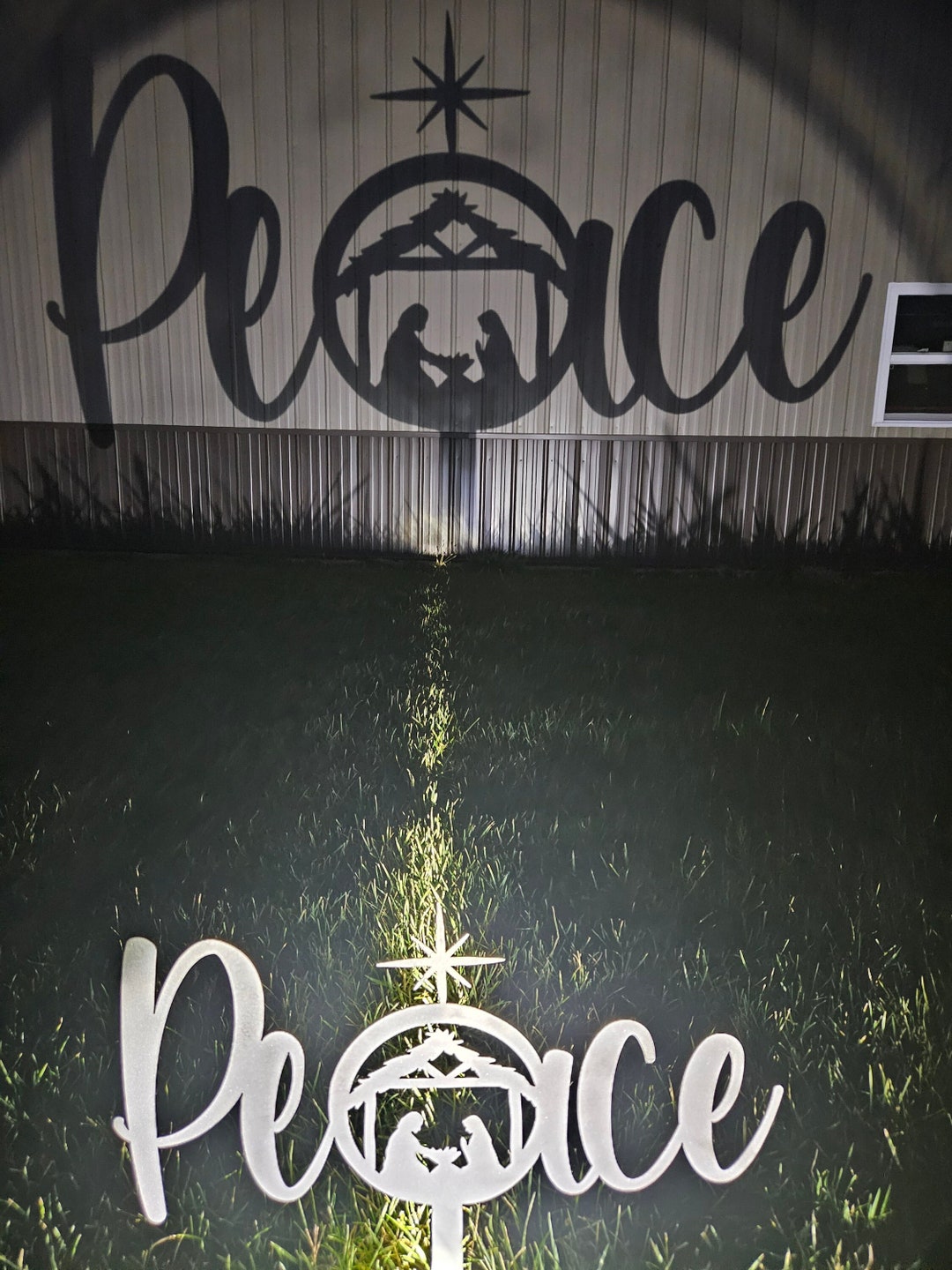 Peace Nativity Sign, Peace Christmas Sign, Metal Nativity Scene ...