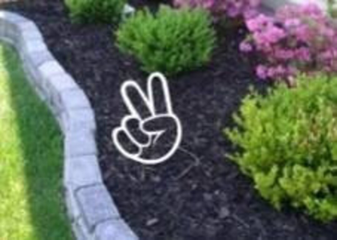 Peace Sign Metal, Peace Hand Sign, Garden Peace Sign, Peace Yard Stake ...