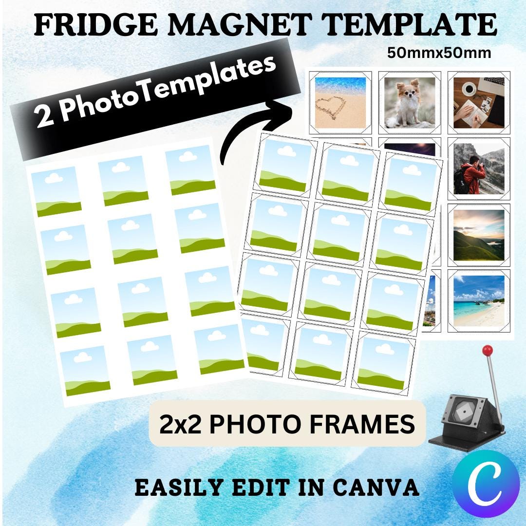 Photo Template Canva, 2x2 Fridge Magnet Template, 2x2 Photo Template ...