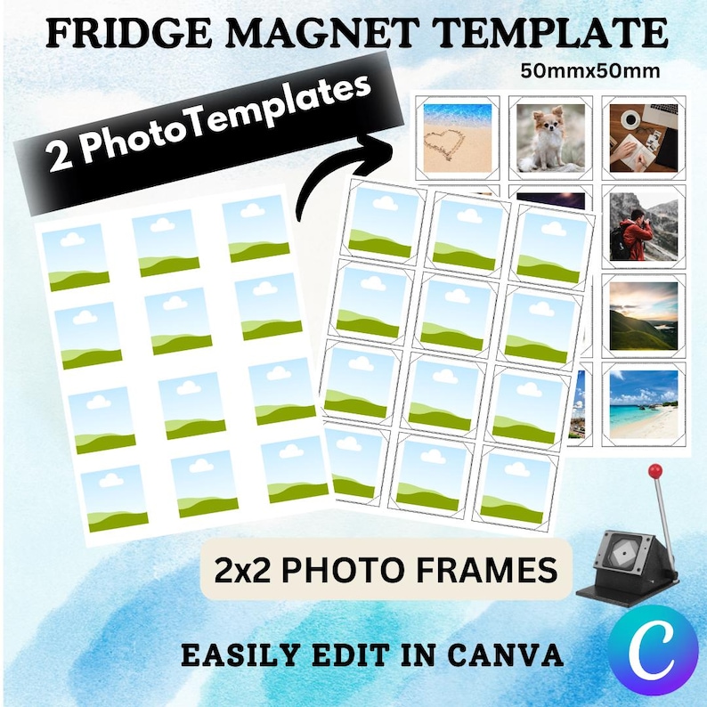 Photo Template Canva, 2x2 Fridge Magnet Template, 2x2 Photo Template ...