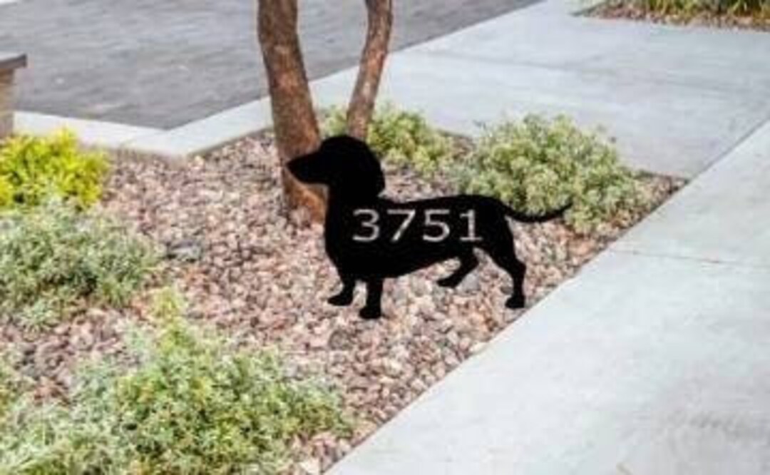 Dachshund Address Sign, Dachshund Yard Art, Dachshund Metal Art ...