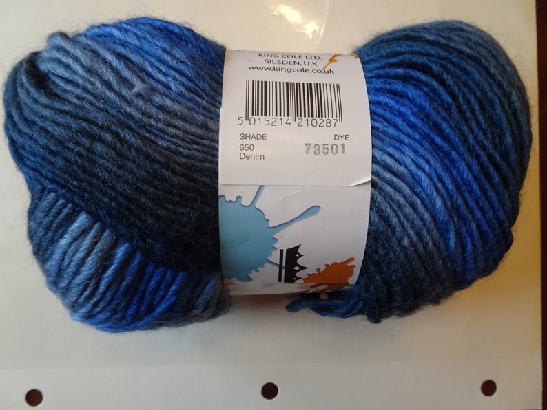 King Cole Riot Chunky Yarn 100g Ball 620 Walnut 650 Denim | Etsy