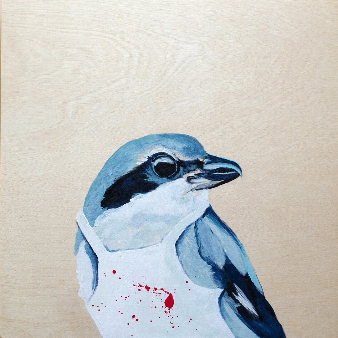 Butcher Bird Wall Art | Bird Art | Funny Art | Bird Painting ...