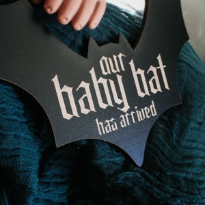 Gothic Baby Bat Announcement Photo Prop Dark Nursery Decor Unique Baby ...