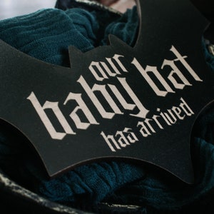 Gothic Baby Bat Announcement Photo Prop Dark Nursery Decor Unique Baby ...