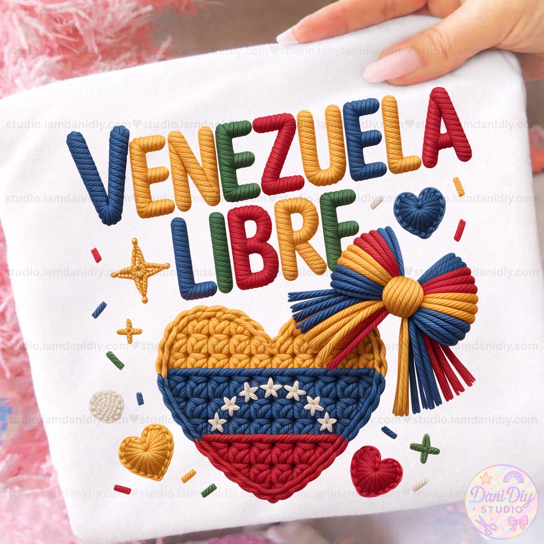 Venezuela Libre PNG, Faux Embroidery Heart Patch, Venezuela Flag ...