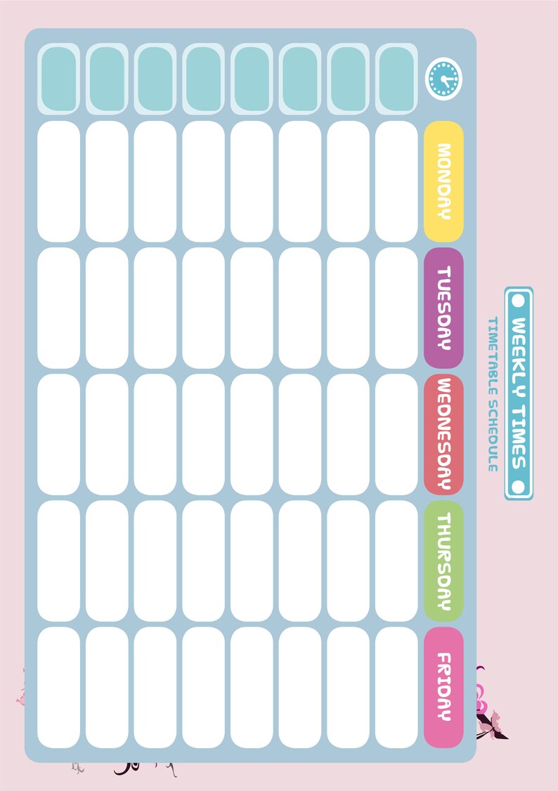 Printable Perpetual Weekly Planner A5-eiffel Tower-days of Week ...