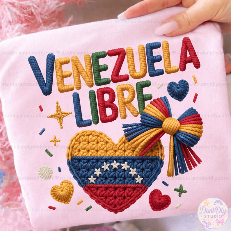 Venezuela Libre PNG, Faux Embroidery Heart Patch, Venezuela Flag ...