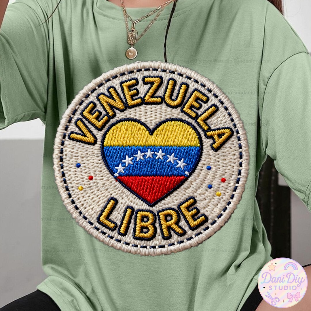 Venezuela Libre PNG, Faux Embroidery Heart Patch, Venezuela Flag ...