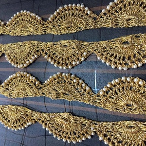 9 Yard Dupatta Golden Motif Stone Work Laceglass Beadsstone - Etsy