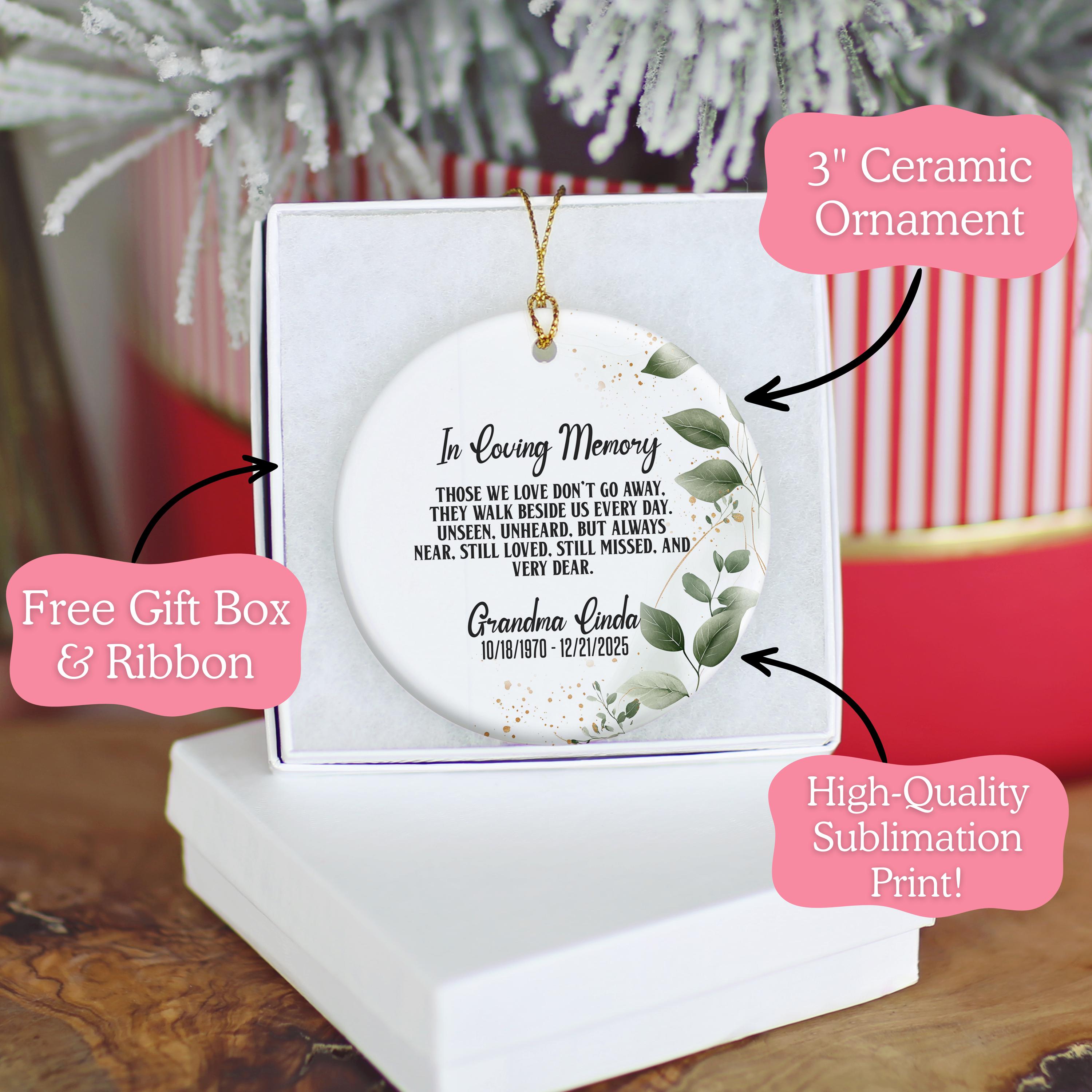 Personalized Memorial Christmas Ornament - Custom in Loving Memory ...