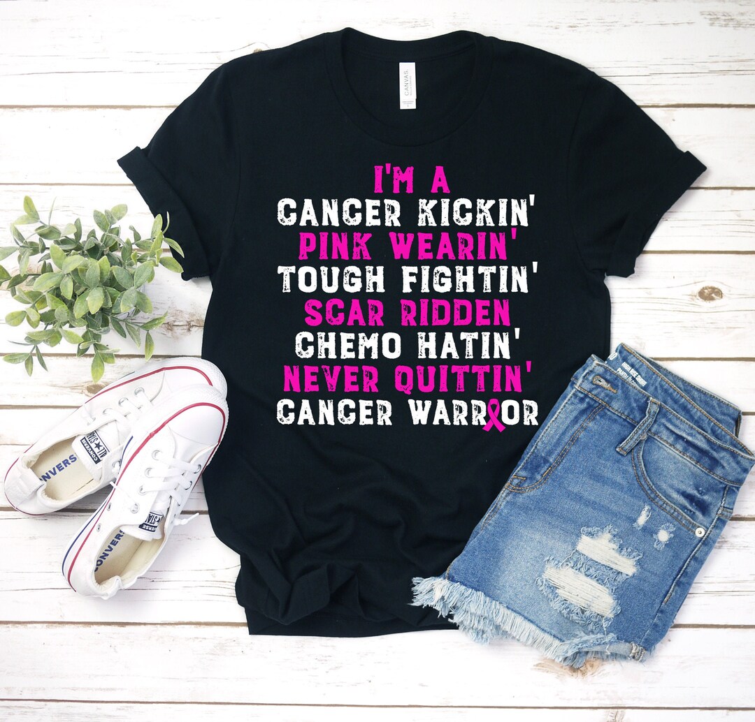 Cancer Kickin' Chemo Hatin' Shirt, Breast Cancer Awareness Shirt ...
