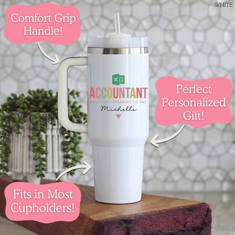 Accountant Tumbler Personalized Accountant 40oz Tumbler With Handle ...