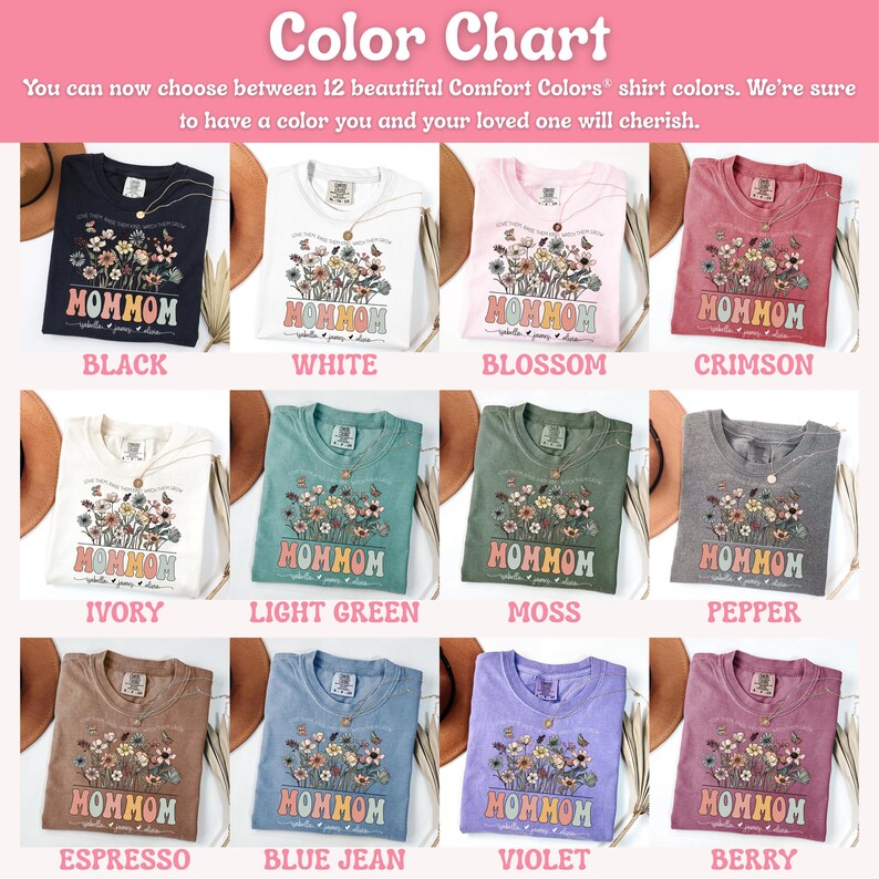 Comfort Colors® Custom Mommom Shirt Personalized Mommom Gifts for ...