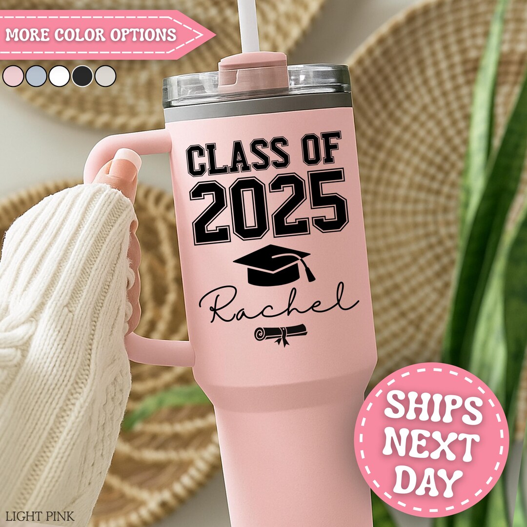 Graduation Tumbler 40oz Personalized Graduation Tumbler With Handle ...