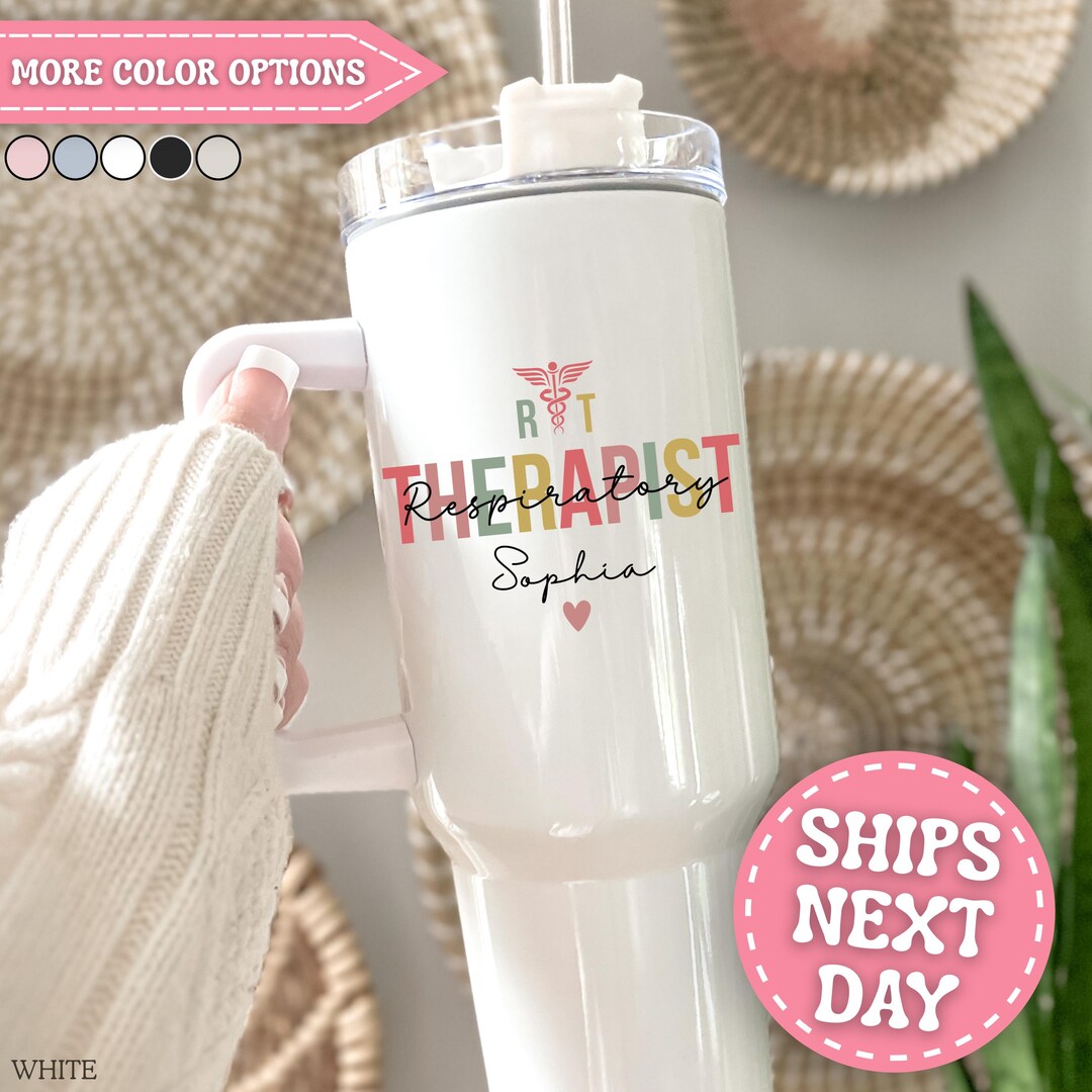Respiratory Therapist Tumbler Personalized RT 40oz Tumbler With Handle ...