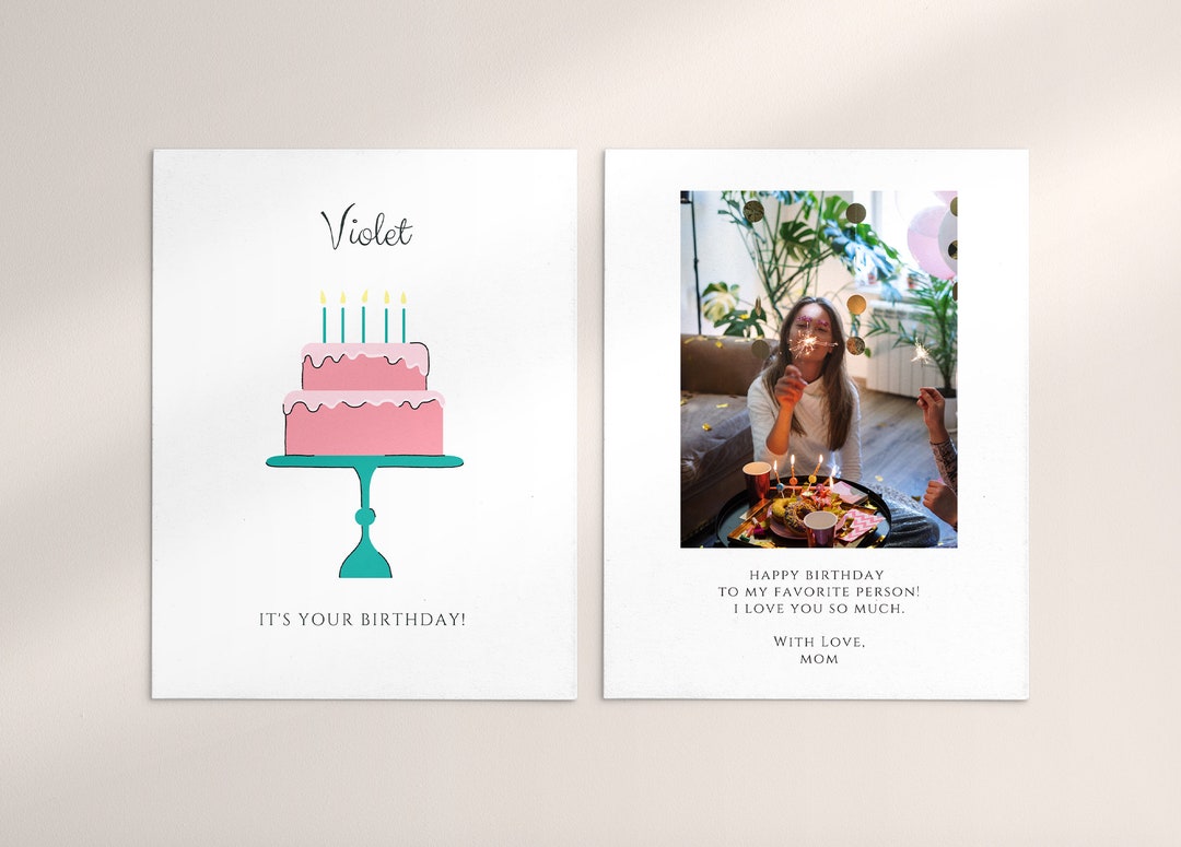 Fun Birthday Cake Card Template | Fun Birthday Card | Birthday Card ...