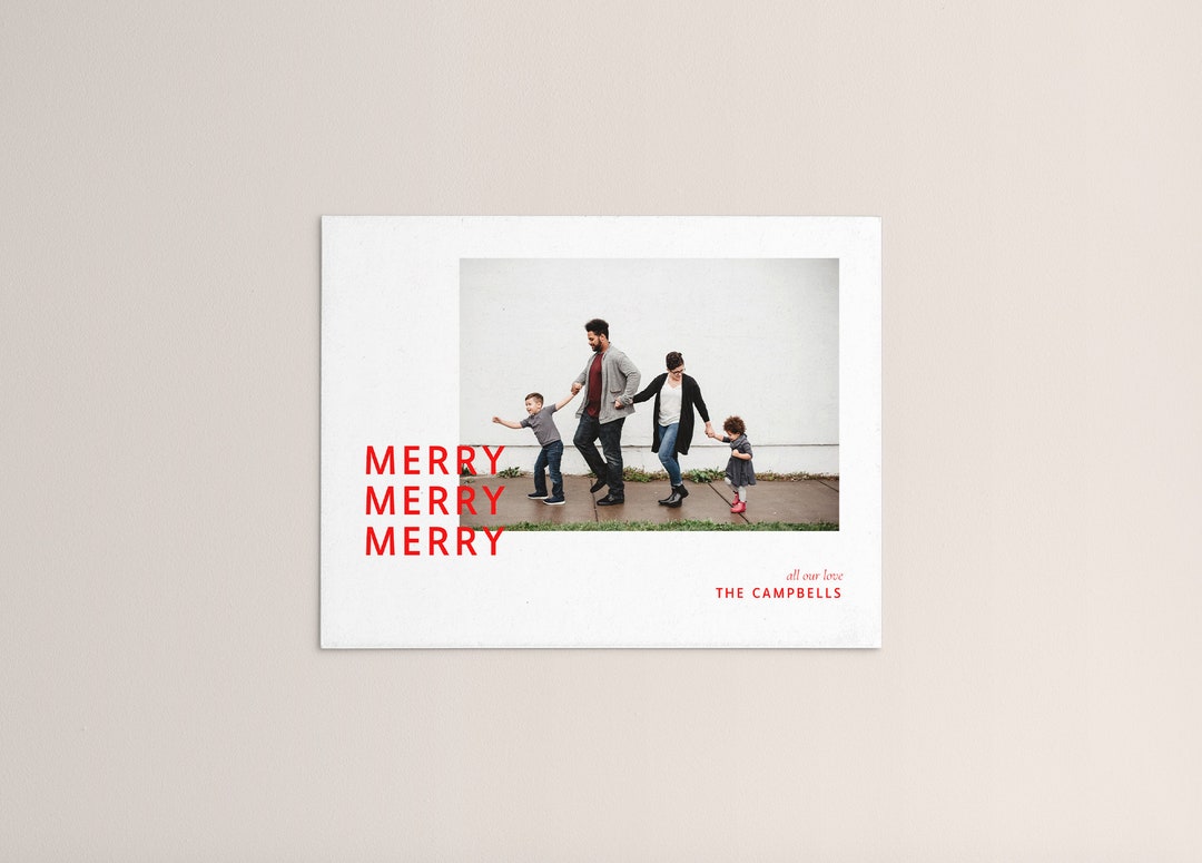 Minimal Modern Holiday Card Template | Modern Holiday Card | Minimal ...