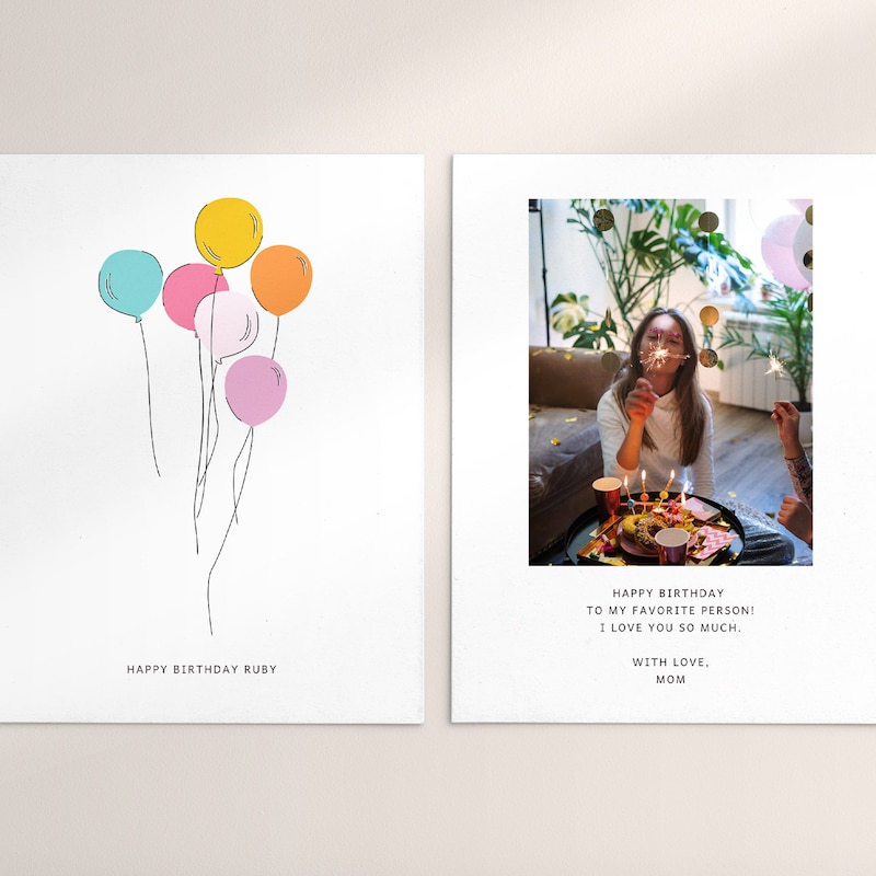 Birthday Card Insert Template - Etsy