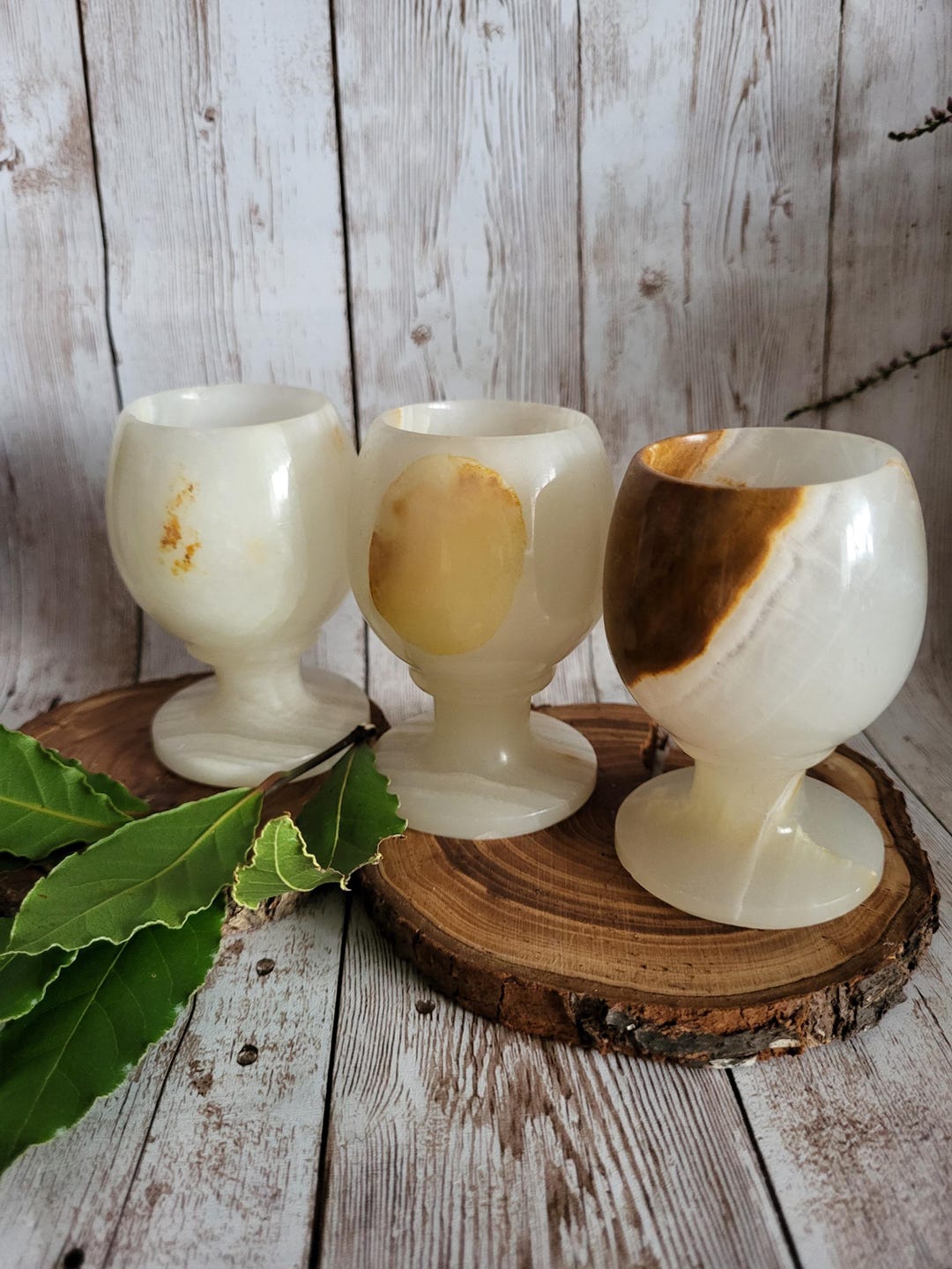 Onyx Goblets. Marble Drinking Goblets. Set of 3 - Etsy