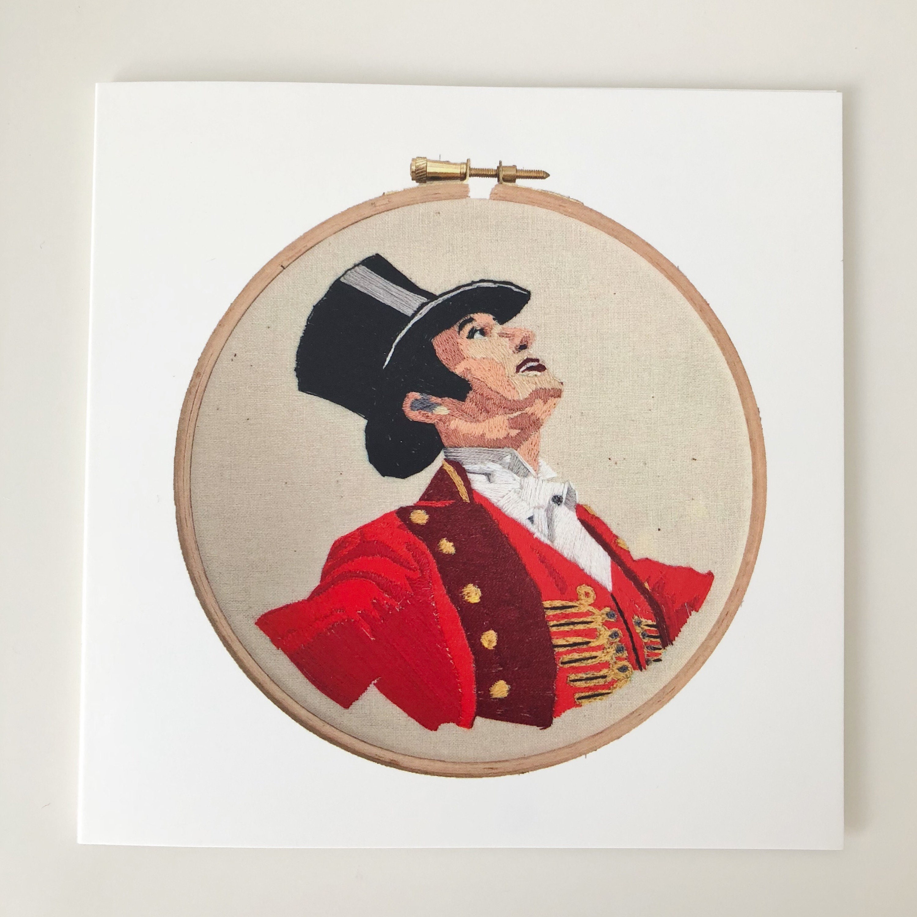 Ring Master Greatest Showman Embroidered Print Card Blank - Etsy
