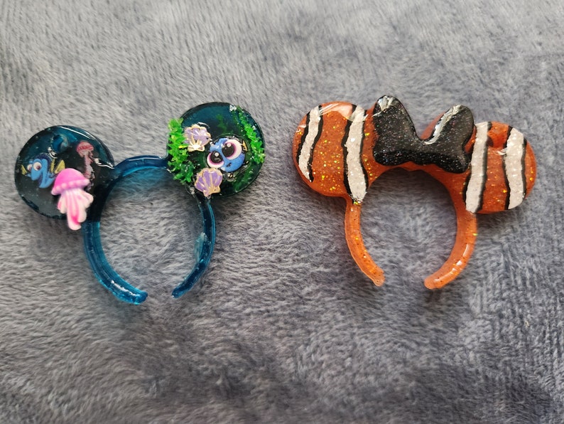Finding Nemo and Dory Miickey Ears Keychain - Etsy