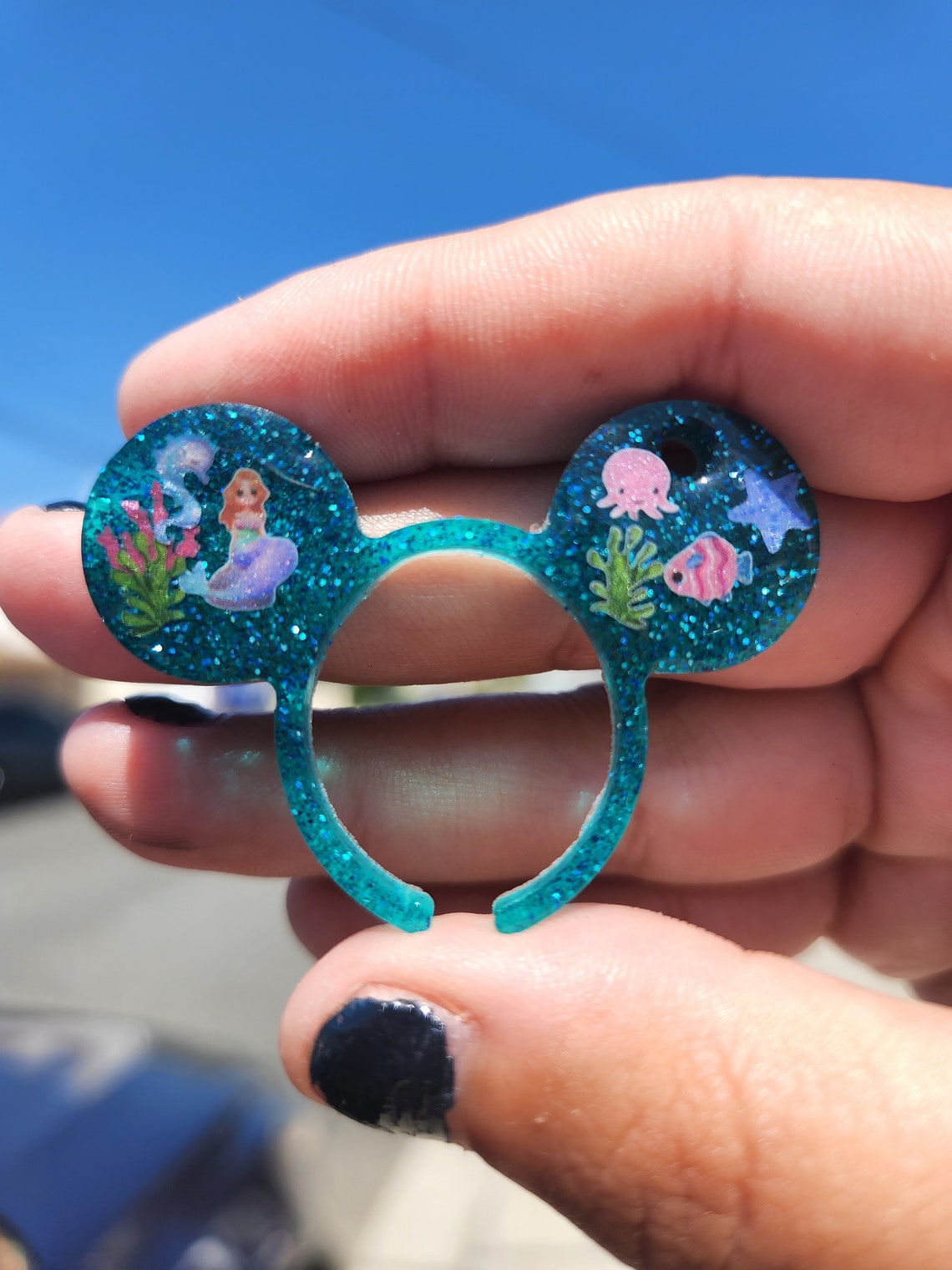 Under the Sea Minnie Ears Keychain - Etsy
