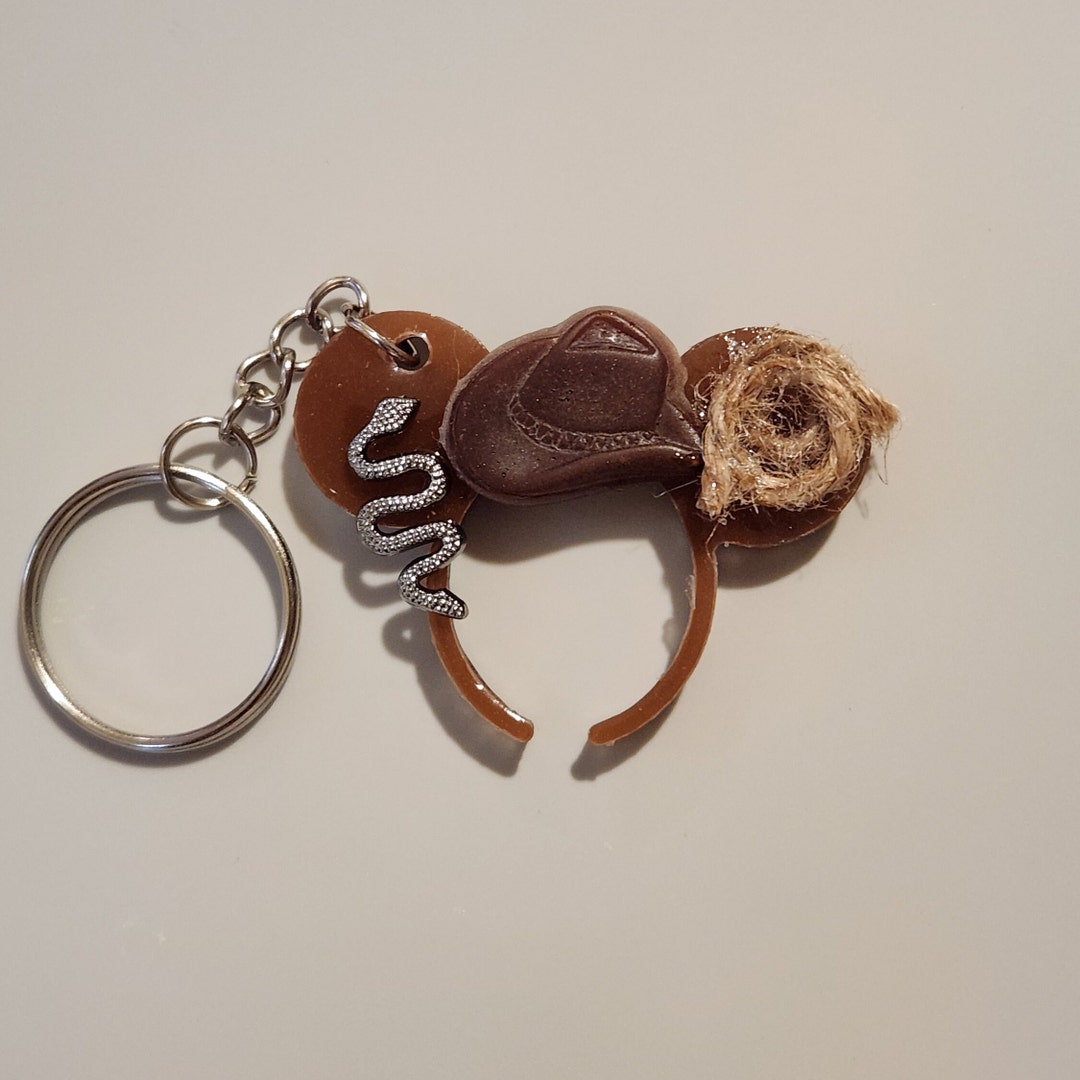 Indiana Jones-inspired Mickey Ears Keychain - Etsy