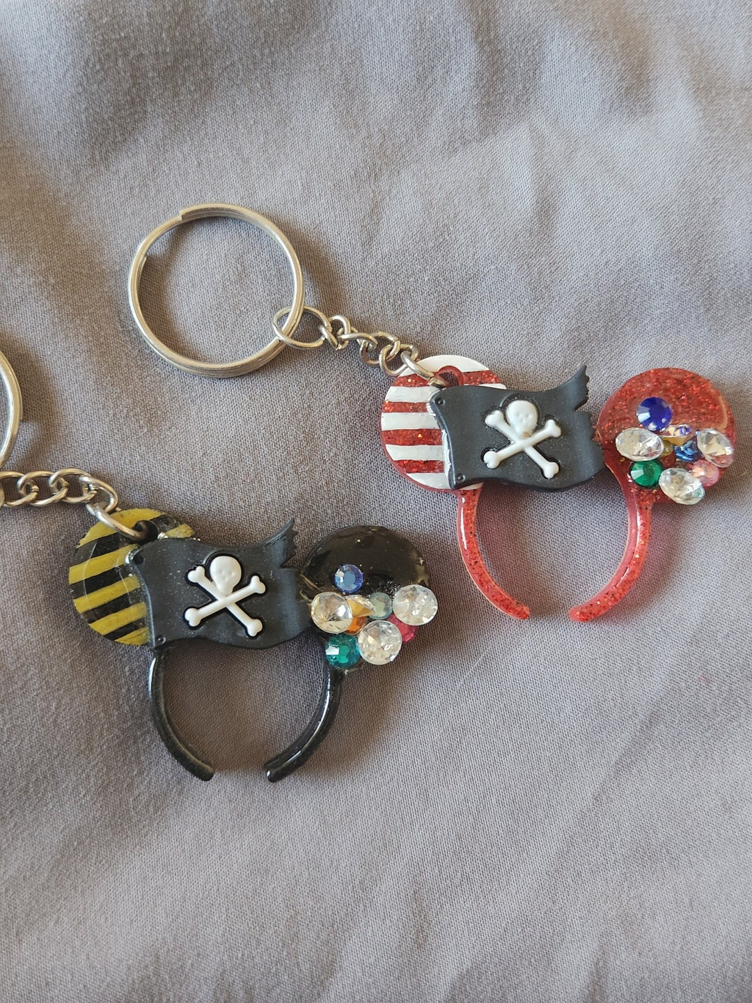 Pirates of the Caribbean Mickey Headband Keychains - Etsy