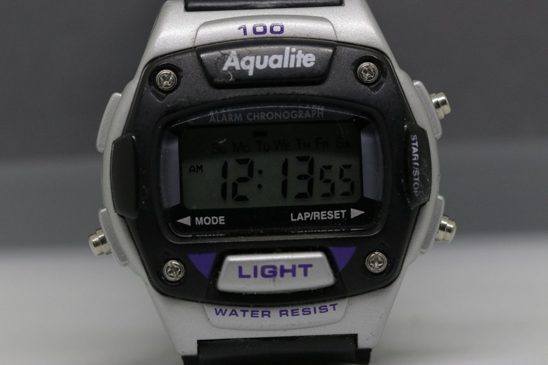 Vintage Aqualite Digital LCD Sports Watch 90’s Light up Waterproof - Etsy