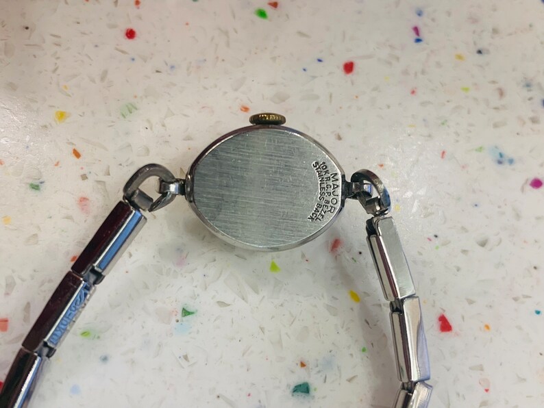 White Gold Filled Vintage Helzberg Vintage Swiss Mechanical Wrist Watch ...