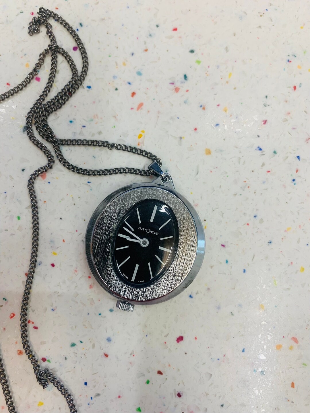 AMAZING! Swiss Mechanical Silver Pendant Mechanical Necklace Watch ...