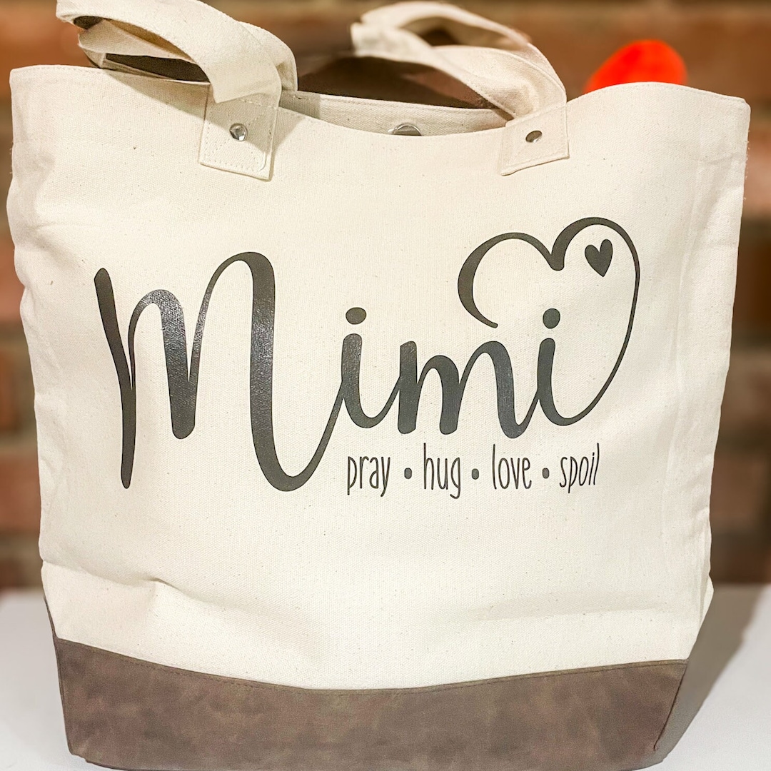 MIMI Canvas Tote Bag | Custom Christian Grandparent Tote | Personalized ...
