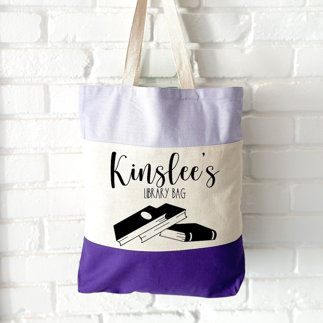 Kids Library Tote Bag Personalized Book Bag Reading Gift for Book Lover ...