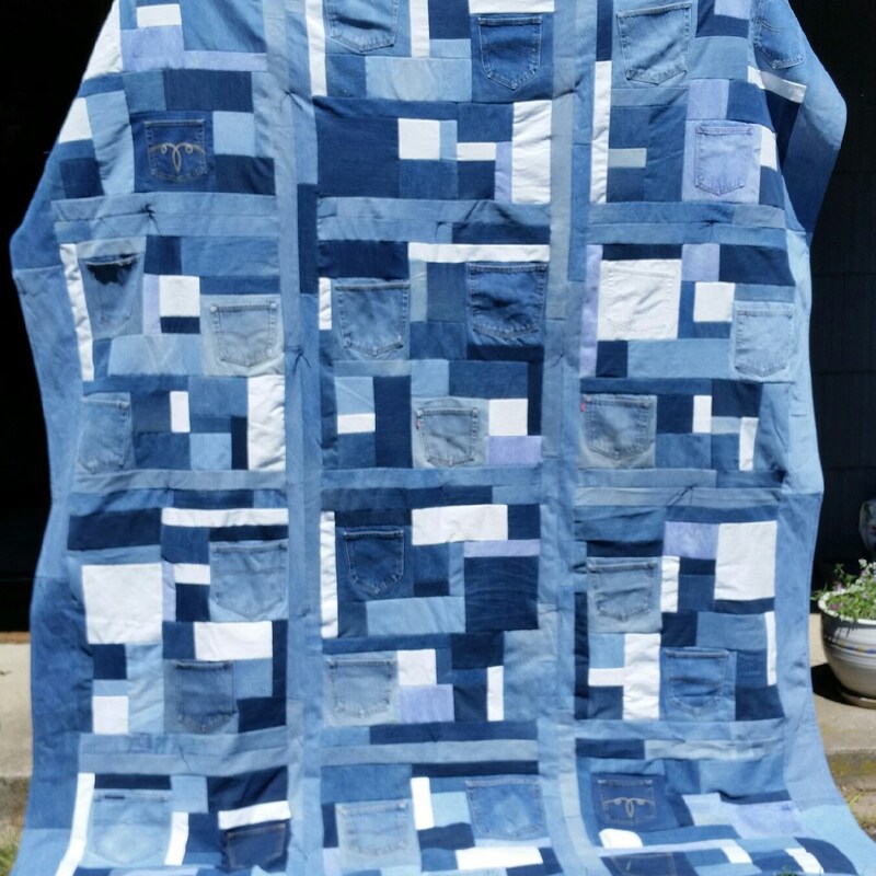 Blue Jean Quilt - Etsy