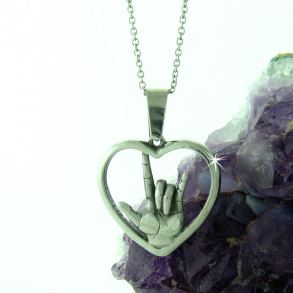 Asl I Love You Necklace - Etsy
